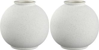 Blomus Vase -RUDEA- XS | Farbe Lily White | Blumenvase aus Keramik | Dekovase Farbe beige | 12 x 12 x 11,7 cm (Packung mit 2)
