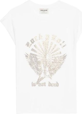 Zadig&Voltaire Femme, Tops, Blanc, Taille: 38 FR T-Shirt Cloe Guitar Wings Zadig & Voltaire