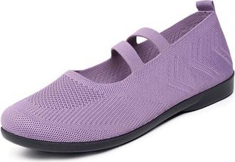 Generic Mocassins &agrave; enfiler pour femme, en maille respirante, chaussures de marche plates &agrave; bout rond, baskets dentra&icirc;nement confortables, l&eacute;g&egrave;res et d&eacute;contra