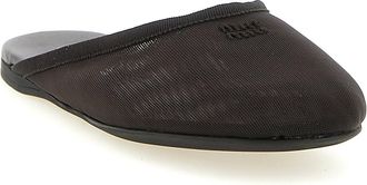 Miu Miu Semi-Transparent Mesh Slippers - Black