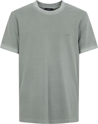 Fay Homme, Tops, Vert, Taille: XL T-shirt en coton piqu&eacute;