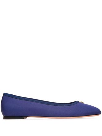 Bally ballerines &agrave; plaque logo - Bleu