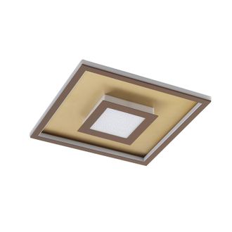 Lindby LED Deckenleuchte Pekela dimmbar mit Leselampe (Modern) in Braun aus Aluminium (1 flammig,) - Lampe Deckenlampe Wohnzimmerleuchte