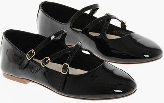 Celine Patent Leather Ballet Flats with Criss Cross Straps size 37