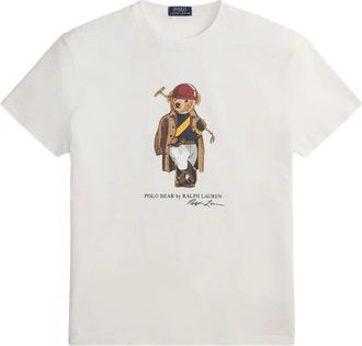 Polo Ralph Lauren Homme, Tops, Blanc, Taille: S Custom Slim-Fit Polo Bear T-shirt