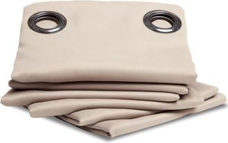 MOONDREAM ThermActiv Rideau Thermique Hiver+&Eacute;t&eacute; 2en1 | Isolant Anti-Chaleur et Anti-Froid | Occultant | Technologie Brevet&eacute;e | Fabrication UE | Oeillets | Beige