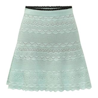 Self Portrait Pointelle Minirock - - Skirts - Damen - Gr&uuml;n - XS