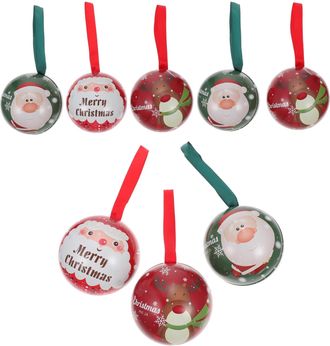 Garneck 8stücke Teiliges Weihnachtskugeln Blechdosen Portable Tinplate Ball Box Für Süßigkeiten Und Kreative Aufbewahrungslösung Für Weihnachtsdeko