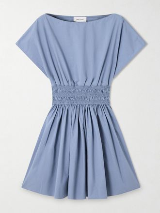 Matteau Minikleid Aus Biobaumwolle Mit Raffungen - Blau