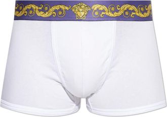Versace Homme, Sous-v&ecirc;tements, Blanc, Taille: 3XL Boxer Trunk Imprim&eacute; en Jersey de Coton