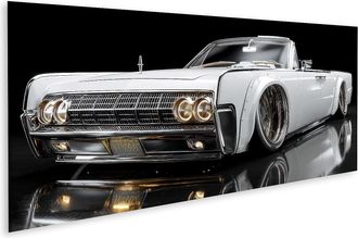 Islandburner Bild auf Leinwand Weißer Luxus Oldtimer mit modernen Akzenten Bilder Wandbilder Poster
