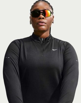 Nike Curve Swift Element Dri-FIT UV 1/4-Zip-Top in Schwarz