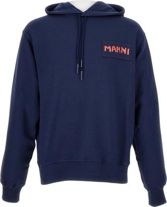 Marni Homme, Sweatshirts et sweats &agrave; capuche, Bleu, Taille: S SweaT-shirts &agrave; capuche