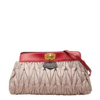 Miu Miu Pre-owned Cuir sacs-ports-paule - Femme - Pre-owned - Beige - Taille: ONE Size