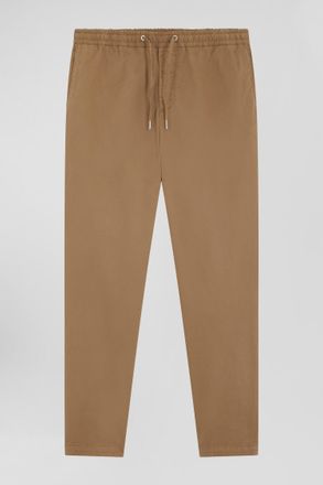 Eden Park Pantalon Taille &Eacute;lastique En Coton Stretch Noisette Coupe Modern