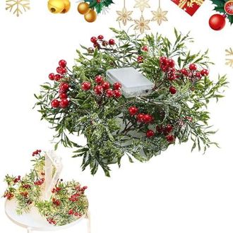 Generico Lpoppcx Guirlande de Verdure pour D&eacute;coration de Table | Lumi&egrave;res LED Fonctionnant Sur Piles Avec Baies,Guirlande Artificielle avec &Eacute;clairage | pour Es