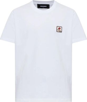Dsquared2 Baumwoll-T-Shirt Mit Logo - - Tops - Herren - Wei&szlig; - L