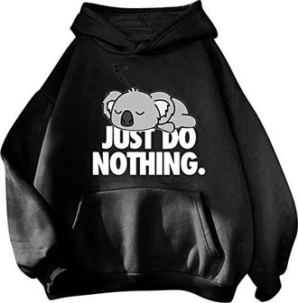 Generic Sweat à capuche tendance pour femmes 2026 pour adolescentes, Noir, XXL