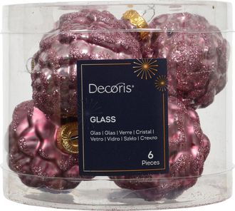 Kaemingk Christbaumschmuck Zapfen 7cm Glas 6 St&uuml;ck - matt & gl&auml;nzend - Glaszapfen Christbaumkugeln Weihnachtsbaumkugeln Weihnachten - Weihnachtsbaumschmuck - V