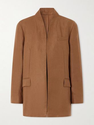 Brunello Cucinelli Blazer En Serge De Lin - Marron