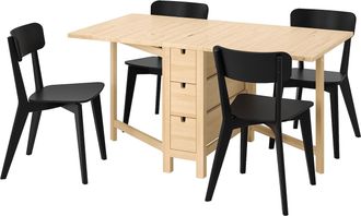 IKEA NORDEN / LISABO Tisch und 4 St&uuml;hle