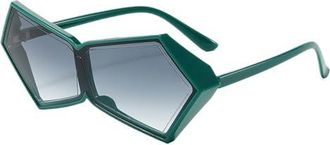 Generic Lunettes de soleil polygonales Lunettes de soleil triangulaires géométriques personnalisées, Vert, Taille unique
