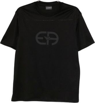 Emporio Armani Homme, Tops, Noir, Taille: S Logo Print Cotton T-Shirt