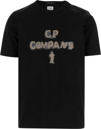 C.P. Company C.p. Company, Homme, Tops, Noir, Taille: S T-Shirt &agrave; Manches Courtes et Lunettes 30/1 Jersey