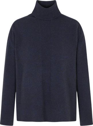 Emporio Armani Femme, Pulls, Bleu, Taille: 38 FR Pull Col Roul&eacute; en M&eacute;lange de Laine de Yack