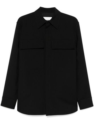 Jil Sander surchemise en laine - Noir