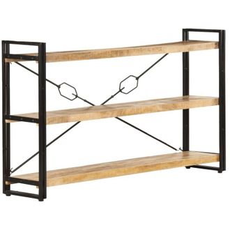 vidaXL Biblioth&egrave;que &agrave; 3 niveaux 140x30x80 cm Bois de manguier massif vidaXL