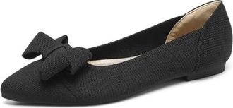 Generic Chaussures de danse latine pour femme - Chaussures plates &agrave; enfiler pour femme - Confortables et &eacute;l&eacute;gantes - Avec noeud - Bleu - Pointure 38 - Confort