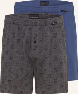 Schiesser 2er-Pack Boxershorts Modern Multipacks blau