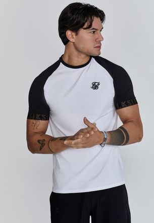 Siksilk Herren Weiß Schwarz Tech T-Shirt XL