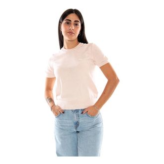 Lacoste Kurzarm-Strickpullover in 3D-Optik - - Knitwear - Damen - Rosa - XS