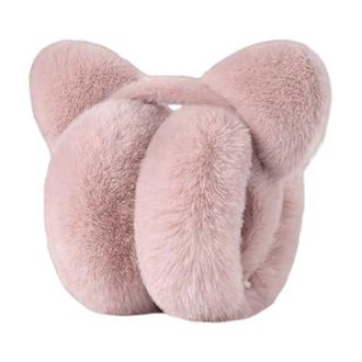Generic Cache-oreilles en peluche courte - 24 cm - Cache-oreilles dhiver coupe-vent pliable en forme dours pour femmes dhiver | Cache-oreilles pour temps froi