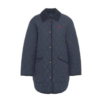 Polo Ralph Lauren Corduroy Collar Quilted Jacket - - Coats - Damen - Blau - 2XS
