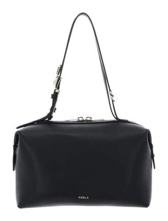 Furla Cuir sac à main sac à épaule Double Boston Bag Nero noir