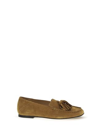 Dear Frances Womens Loafers Drew Caramel Suede Calf Leather