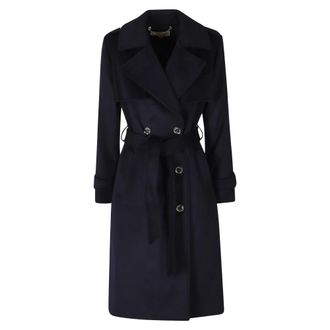 Michael Kors Wollmischungs-Mantel mit G&uuml;rtel - - Coats - Damen - Blau - S