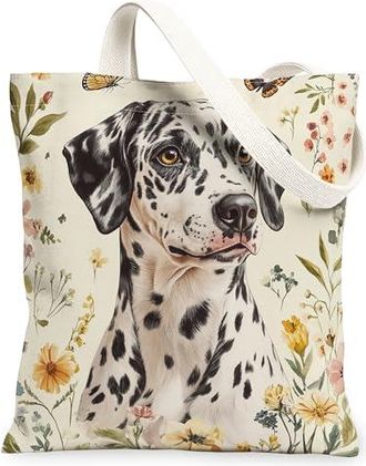 Generic Spring Catahoulas Sac fourre-tout en toile pour le shopping Motif l&eacute;opard 33 x 38 cm, sac d&eacute;picerie r&eacute;utilisable pour femme, animal domestique, peintu