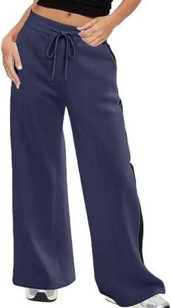 Generic Pantalon de jogging baggy pour femme - Taille haute - Pantalon de loisirs - Jambes longues et larges - Pantalon de surv&ecirc;tement - En tissu l&eacute;ger - Conf