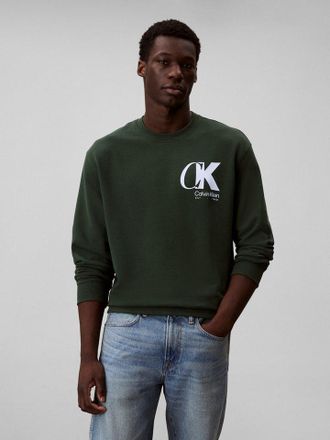 Calvin Klein Sweatshirt LS EU 350TERRY CK OVERLAP GRAPHI Rundhalsausschnitt, regular fit