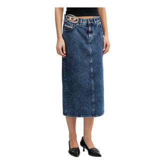 Diesel Femme, Jupes, Bleu, Taille: W26 De-Skye-S1 Midi Skirt
