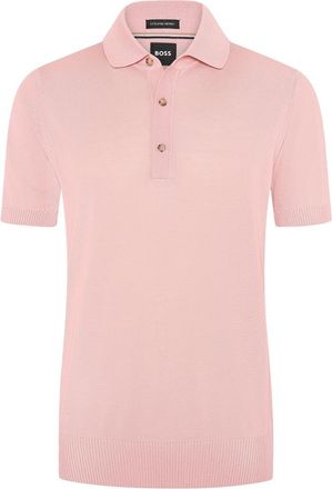 HUGO BOSS Leichtes Feinstrick-Poloshirt aus Schurwolle in