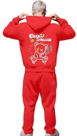 Generic Surv&ecirc;tement pour homme - 2 pi&egrave;ces - Surv&ecirc;tement de sport - En coton - Baggy - Chaud et confortable - Sweat &agrave; capuche et pantalon de jogging - Surv&ecirc;tem