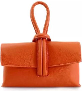 Generic Sac à main à bandoulière en cuir véritable pour femme VPN16, Orange, Medium Clutch