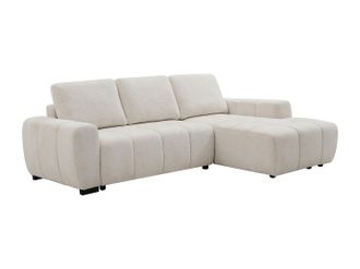 Vente-Unique Ecksofa mit Schlaffunktion - Ecke rechts - Chenille - Beige - KOUMALO