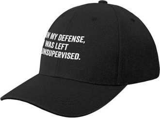 Generic Casquette de baseball avec inscription &laquo; In My Defense I was Left Unsupervised &raquo; - Pour lalpinisme, le golf, le hip-hop - Cadeau pour fille et homme