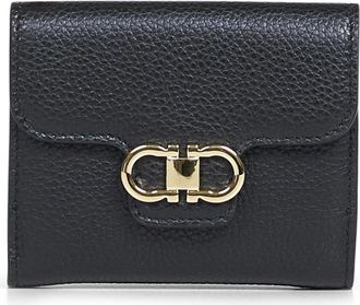 Ferragamo Femme, Accessoires, Noir, Taille: ONE Size Gancini Compact Wallet